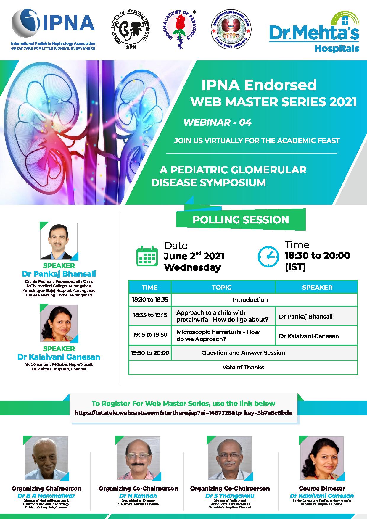 IPNA ENDORSED WEB MASTER SERIES 2021 – 04 - Children Kidney Care